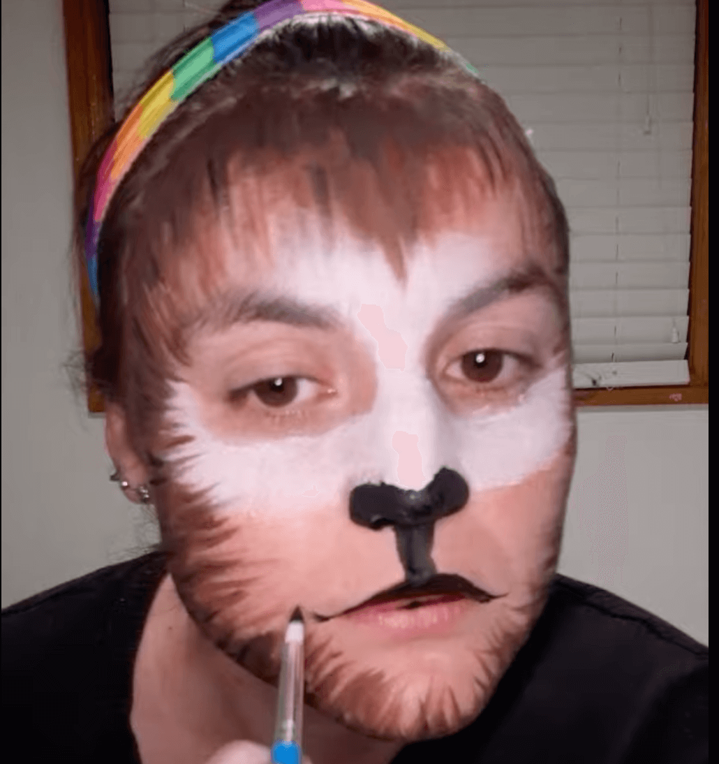 How to paint a werewolf face - step by step