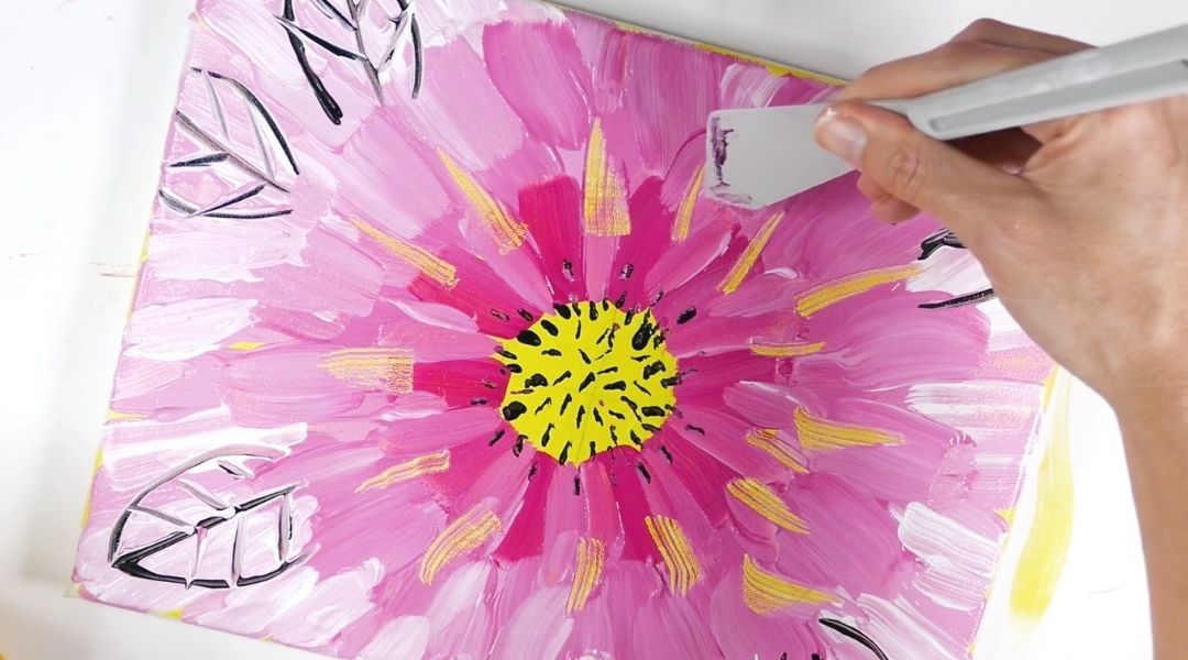 Painting flowers in acrylic |beginner tutorials & tips