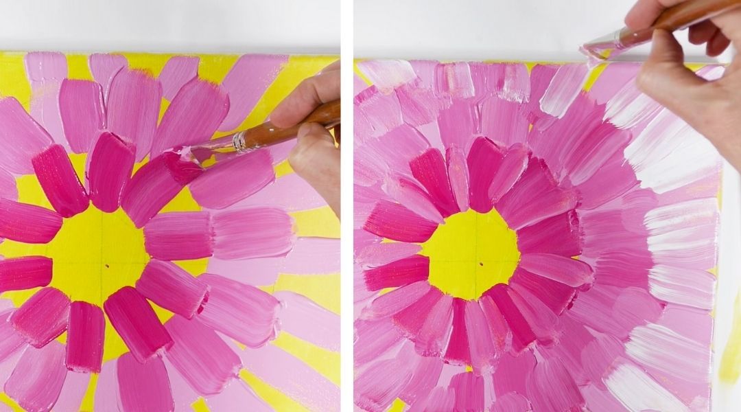 Painting flowers in acrylic |beginner tutorials & tips