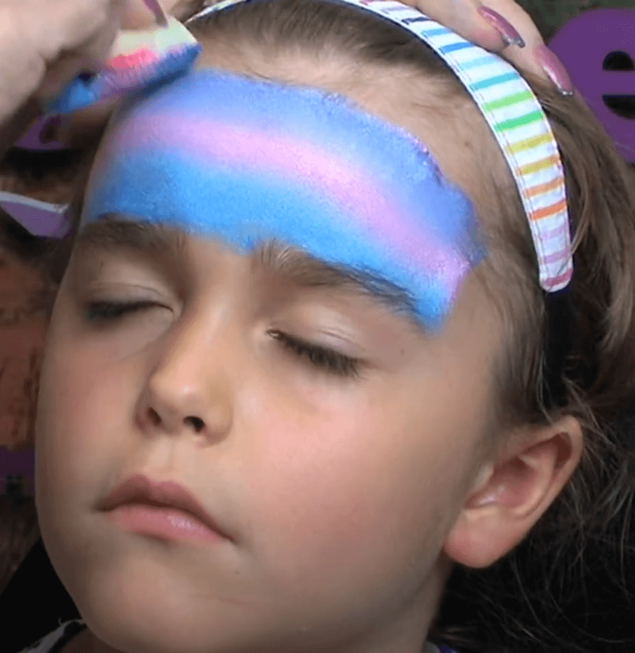 Rainbow princess face paint | step-by-step guide