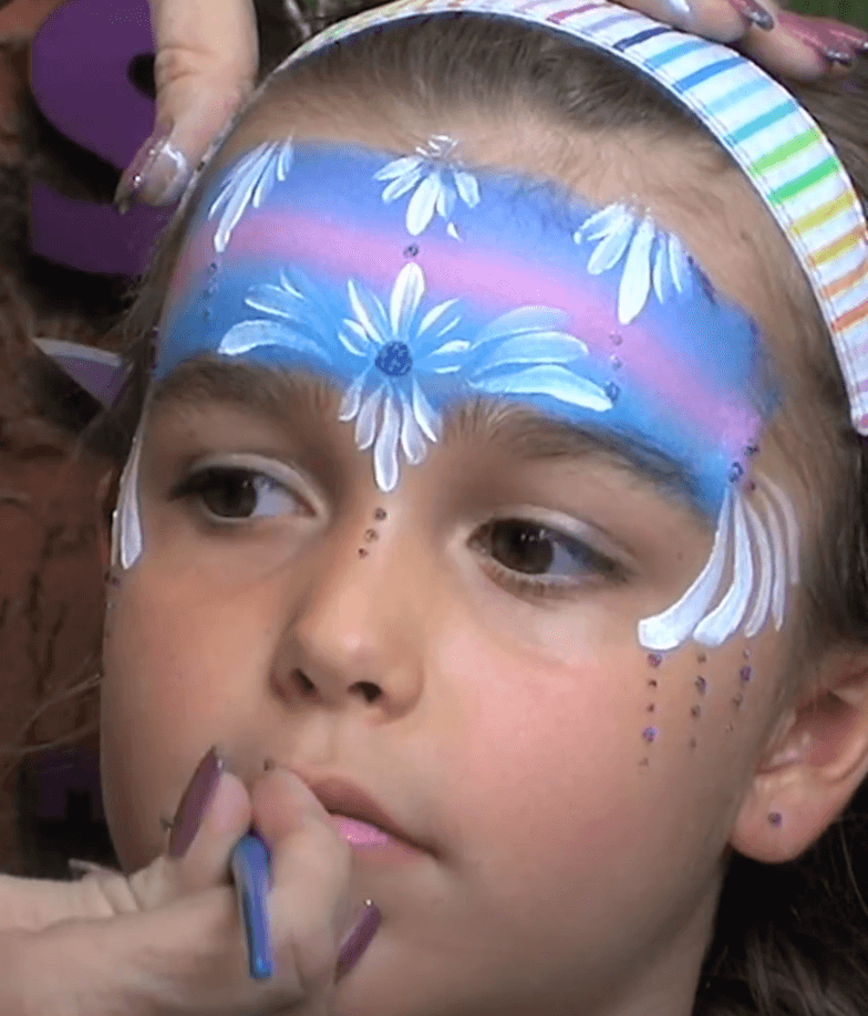 Rainbow princess face paint | step-by-step guide