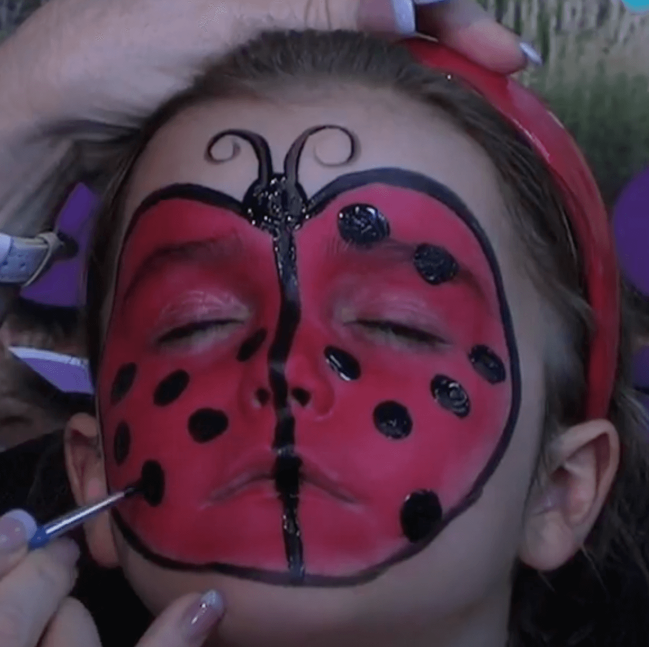 Face paint ladybug design | bonus video included